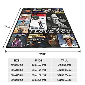 PaulSLazarus George or Strait Warm Flannel Blanket Fleece Blanket Plush Throw Home Decoration Blanket 60"x50" Black