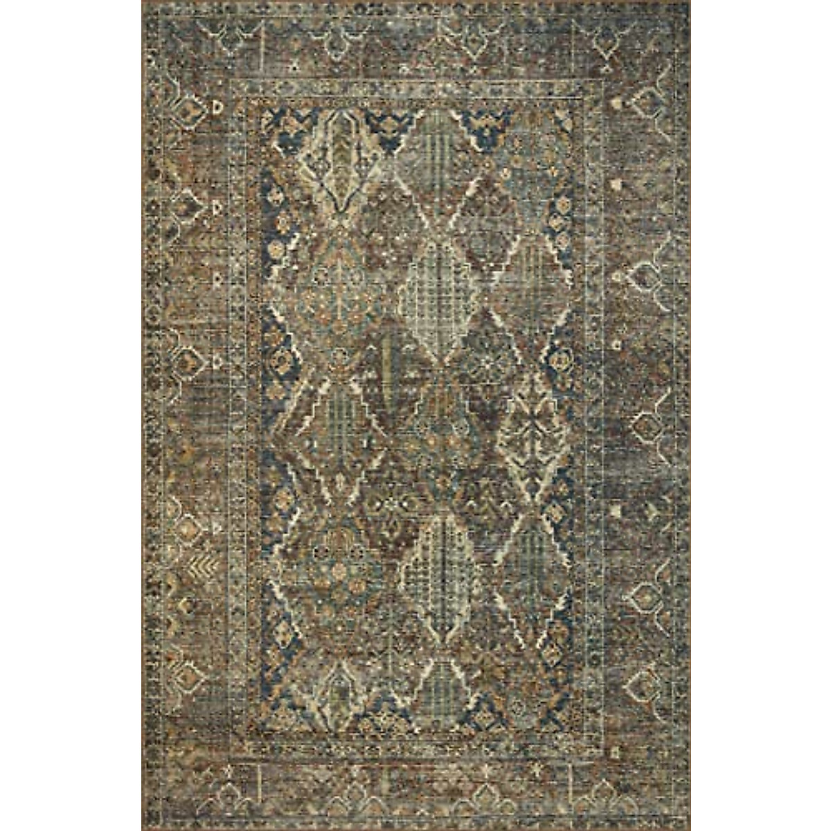 Loloi Magnolia Home by Joanna Gaines x Banks Spice/Blue 7'-6" x 9'-6" Area Rug