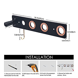 Floatant Wall Mount Hair Dryer Holder Compatible with Dyson Supersonic, Acrylic Organizer for Storage Attachments, Wall Mounted Rack with Hook for Accessories Nozzles,Wide-tooth Comb,Diffuser(Black)