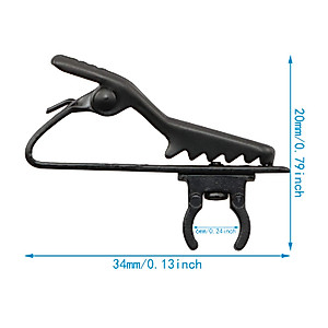 WHYHKJ 4pcs Metal Black Lapel Microphone Clip for Lavalier Lapel Microphone, 6mm