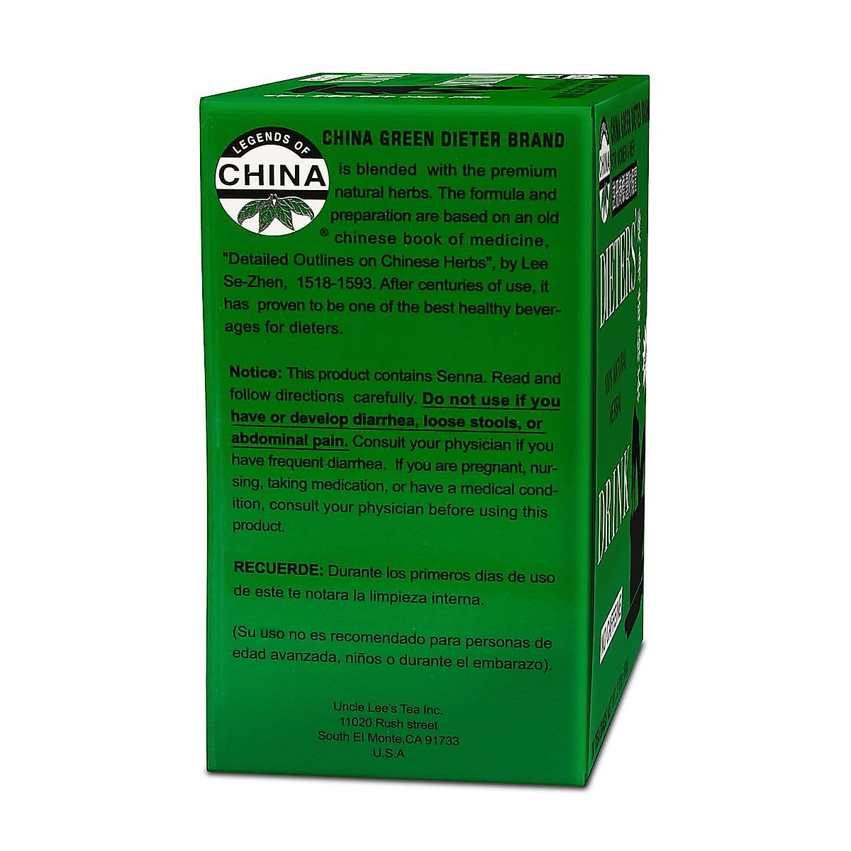 Uncle Lee's China Green Herbal Tea, No caffeine, 100% Natural, 30 Count (Pack of 3)