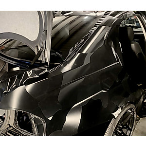 VViViD+ 2020 Edition Black Stealth Large Sized Pattern Camouflage Vinyl Car Wrap Roll (1ft x 5ft) Self Adhesive Film Air Release Technology, Scratch Resistance, Protective Liner, Bubble-Free