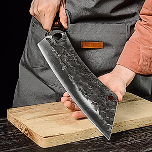 XYJ Full Tang 12 Inch Long Knife Finger Hole Design Stainless Steel Extra Long Blade Ergonomic Wood Handle Japanese Chef Vegetable Knife For Cutting Cake Watermelon Brisket
