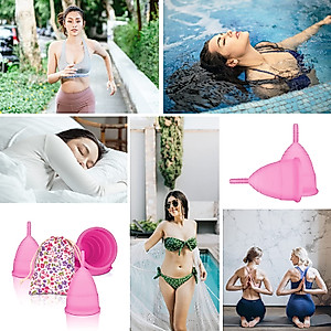 LEASEN Period Cup, Set of 2 Menstral Cups, Period Kit with Menstrual Cup Wash for Feminine Care, Premium Design with Soft, Flexible, Medical-Grade Silicone