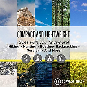 SharpSurvival Shack Emergency Survival Shelter Tent - 2 Person Mylar Tube Tent - Lightweight 8' x 5' All Weather Waterproof Shelter Conserves Heat - Reflective Tents for Camping/Hiking and more