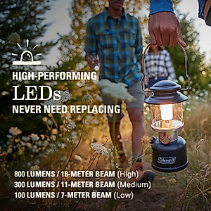 Coleman Classic Recharge 800 Lumens LED Lantern, Durable Water-Resistant Lantern with Built-in Rechargeable Batteries, Ideal for Camping and Emergencies