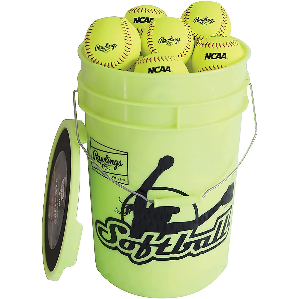 Rawlings | NC12BB Fastpitch Softballs & Bucket | 12" | 18 Count