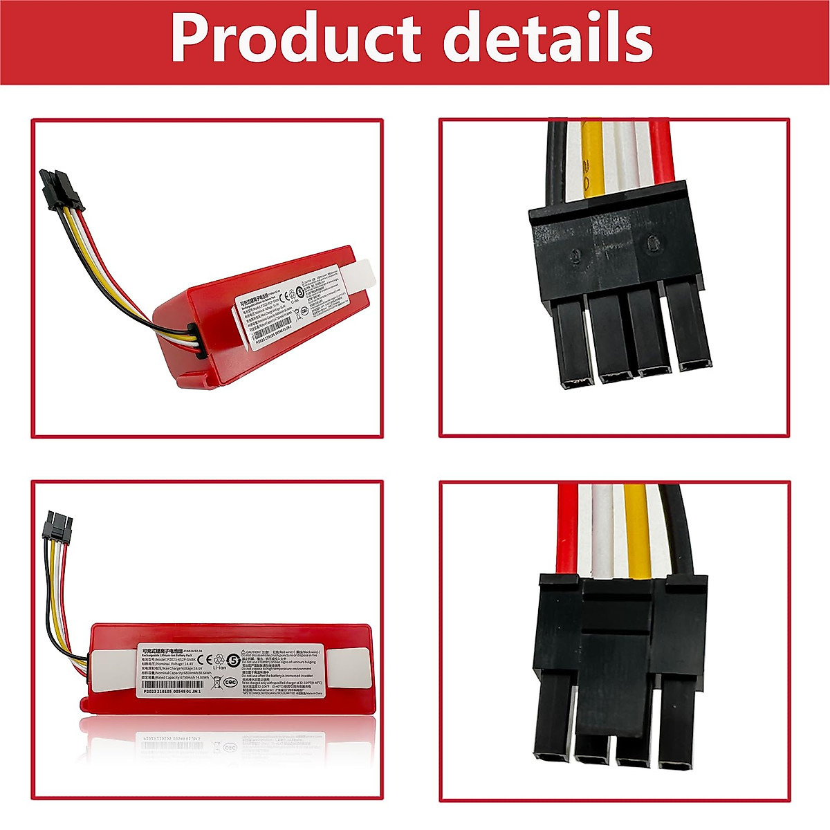 Anepoch 14.4V 6800mAh Replacement Vacuum Cleaner Battery for Xiaomi Vacuum Robotics Roborock S5 S6 S7 S50 S51 S52 S55 T4 T6 T7 T60 T61 T65 E4 E20 E25 E35 C10 CT10 Li-ion Robot Cleaners