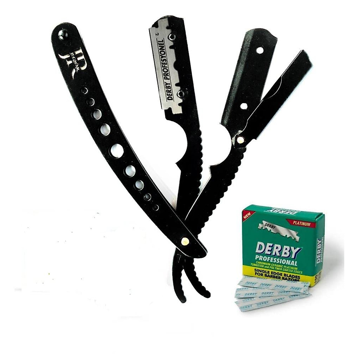 jegwar Premium Professional Classic Straight Edge Barber Razor +100 BLADES - Salon Quality Cut Throat Shavette