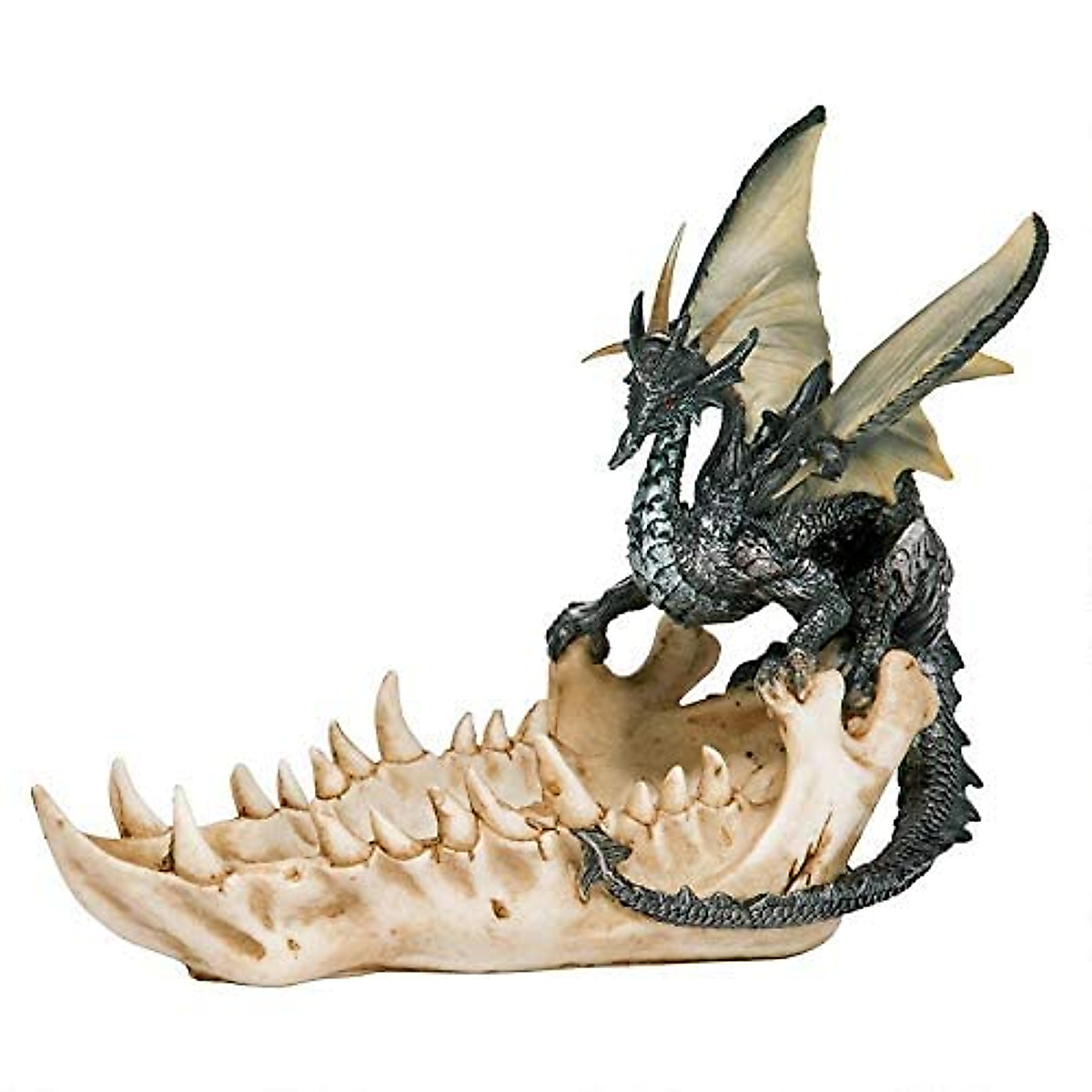 Design Toscano QS91305 Jaw of the Dragon Offering Dish Gothic Statue, 9 Inch, Polyresin, Full Color