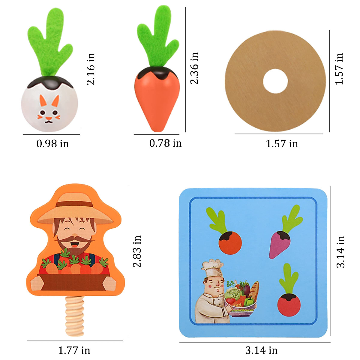 CAPT.GOOSE Vegetable Memory Game – Fun and Interactive Kids Wooden Toys-Learning Toys for 3 Year Olds – Carrot Matching Game for Boys and Girls –Educational Montessori Kids Games