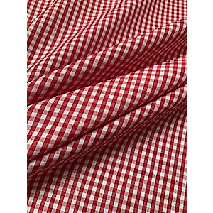 1/8 inch Red Gingham Fabric Per Yard 60 inch Polyester/Cotton Blend