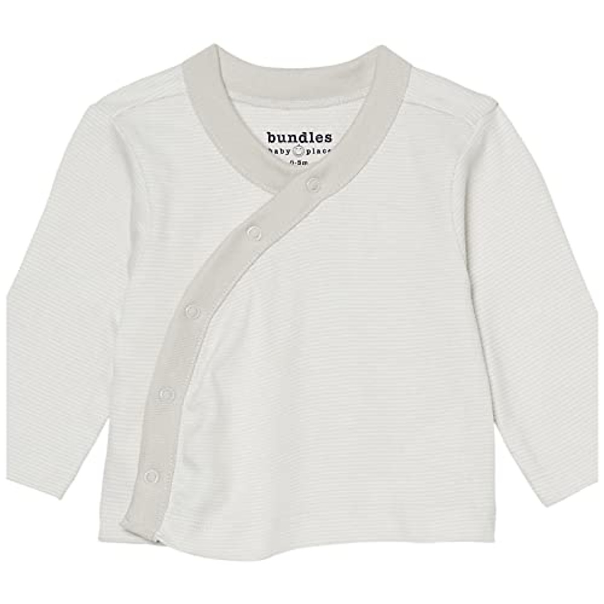 The Children's Place Unisex Baby Newborn Take Me Home Set, 100% Cotton, Long Sleeve, Side Snap Kimono Top and Pants 2-Pack, Lunar Rock | Teeny Stripe_Lunar Rock, 0-3 Months