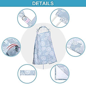 Bralarry Breastfeeding Nursing Cover,Soft Breathable Cotton Privacy Nursing Apron,Large Size Full Coverage Breast Feeding Infant Wrap