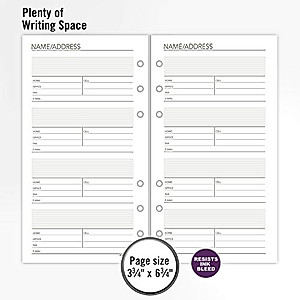 AT-A-GLANCE Day Runner Telephone and Address Pages, Refill, Loose-Leaf, Undated, for Planner, 3-3/4" x 6-3/4", Size 3, 30 Sheets/Pack (013-230)
