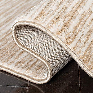SAFAVIEH Vision Collection Runner Rug - 2'2" x 8', Creme, Modern Ombre Tonal Chic Design, Non-Shedding & Easy Care, Ideal for High Traffic Areas in Living Room, Bedroom (VSN606F)