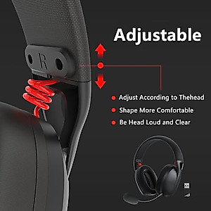 HZGAMER Bluetooth Wireless Gaming Headset - 40MM Drivers Lightweight Over-Ear Headphones, Lightspeed 2.4GHz Wireless Headset Compatible with PC, PS4, PS5, Nintendo Switch, Mobile (Pink)