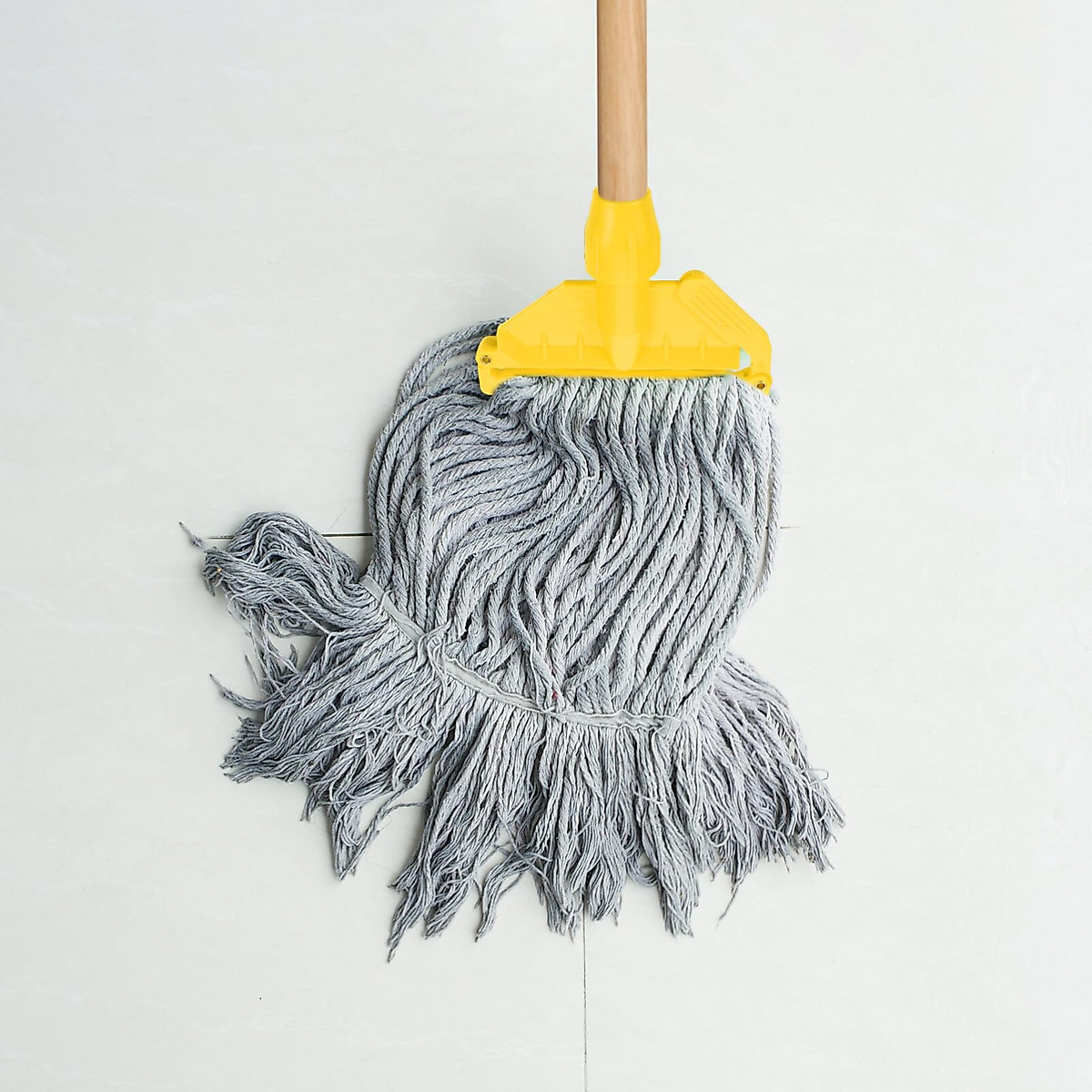 Baluue Commercial Mop Clamps-Quick- Change Head Mop Handle -Heavy Duty Mop Head Replacement Holder Gripper Mop Wet Mop Handle Clamp Mop Handles for Wet Mop Yellow