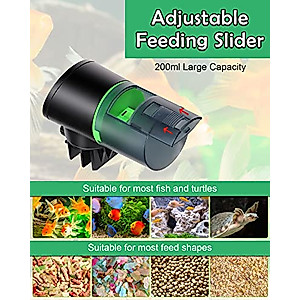 Petbank Automatic Fish Feeder - Rechargeable Timer Fish Food Dispenser with USB Charger Cable, for Aquarium or Fish Tank