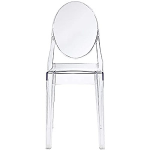 Modway Casper Modern Acrylic Stacking Four Dining Armchairs in Clear