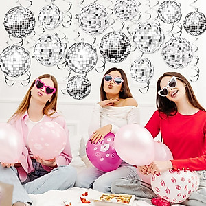 54 Pieces Disco Party Decorations Disco Ball Hanging Swirls 70s Party Hanging Swirls Ceiling Decor for Disco Fever Party 70s Hippie Birthday Party Favors Supplies (Hanging Swirl)