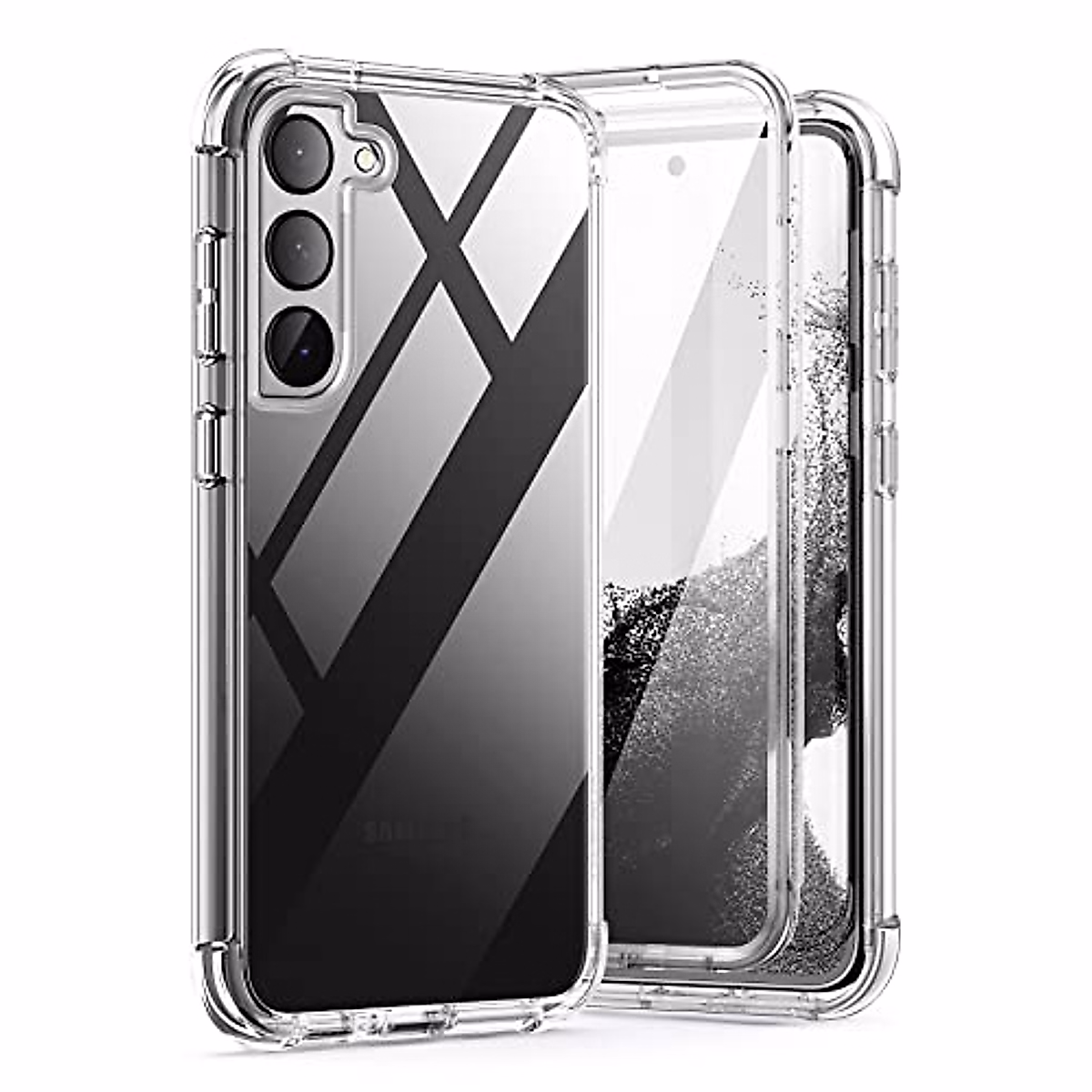 SURITCH for Samsung Galaxy S23+ Plus Clear Case 6.6" (Only), [Built-in Screen Protector] Full Body Protective Hard Shell+Soft TPU Phone Case for Samsung S23 Plus -(Full Clear)