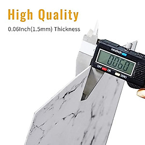 Mysflosy Peel and Stick Floor Tiles, Self Adhesive Waterproof Vinyl Flooring, 12''x12'' White Marble Pattern DIY Floor Sticker for Kitchen, Bathrooms & Bedroom, 20 Tiles