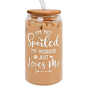 Gifts for Wife - Wife Gifts, Gifts for Her - Wedding Anniversary for Her, Wife Birthday Gift Ideas - Wife Christmas Gift Ideas, Christmas Gifts For Wife - I Love You Gifts for Her - 16 Oz Can Glass