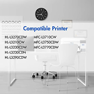 TN223 BK/C/M/Y Toner Cartridge 4Pack: Compatible for Brother TN-223 TN-223BK/C/M/Y TN227 Replacement for HL-L3270CDW HL-L3290CDW HL-L3210CW HL-L3230CDW MFC-L3710CW MFC-L3750CDW MFC-L3770CDW Printer
