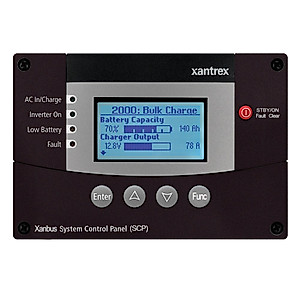 Xantrex 809-0921 Freedom SW Xanbus System Control Panel (SCP) For use with Freedom SW 2012 (815-2012) & Freedom SW 3012 (815-3012) Inverter/Chargers, Graphical 128x64 pixel LCD display
