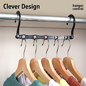 Hanger Central 10 Pcs Space Saving Hangers for Clothes - Multi-Hangers, Space Saver Hangers for Closet Organizing, Hangs 10 Clothes Horizontally and 5 Clothes Vertically