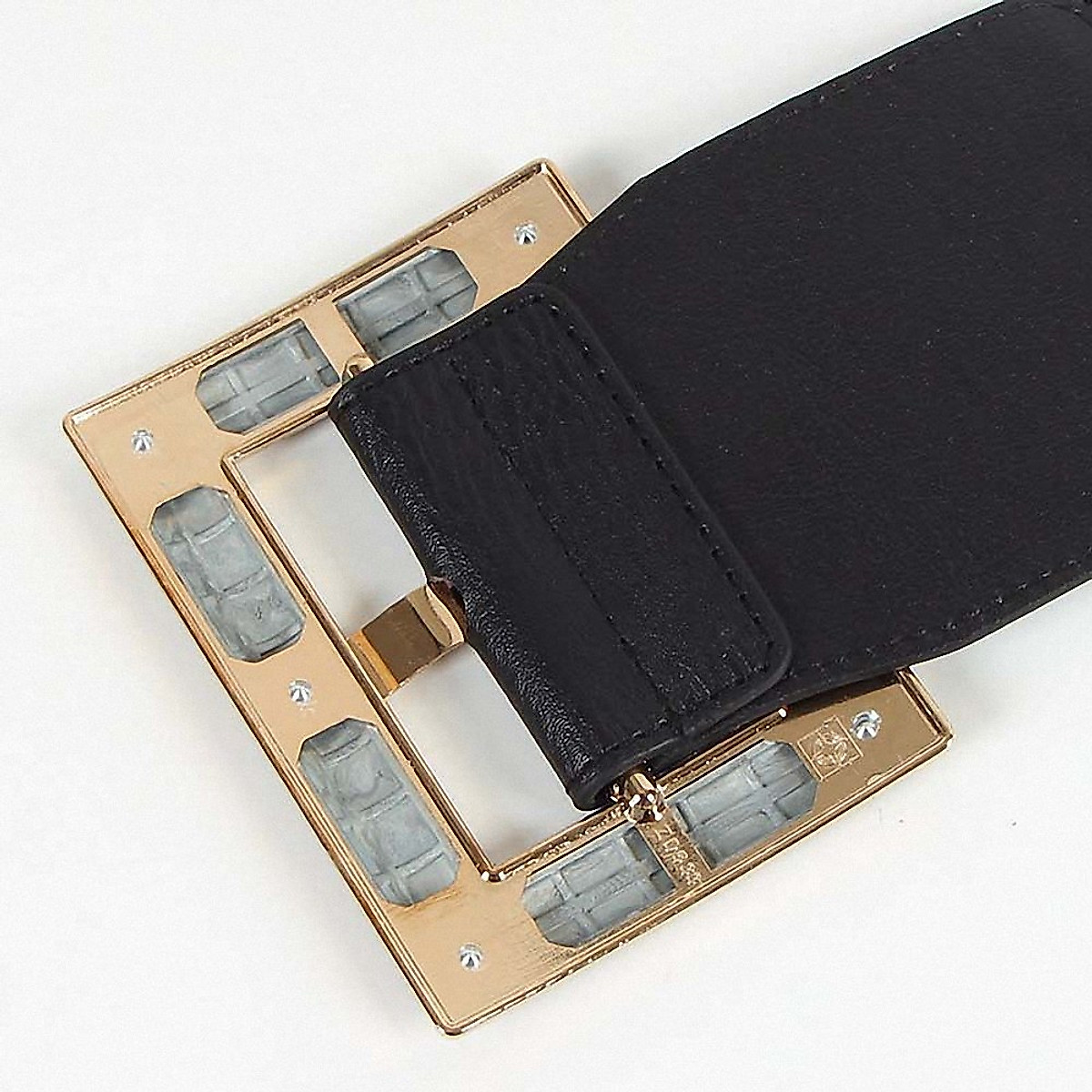 Feluz Women Wide Belt Stretch Elastic Band Wrap Cinch Retro High Waist Metal Buckle Plus Size Dress Belt