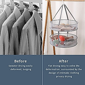 DAWNTREES Clothes Drying Basket Racks,Foldable Socks Drying Hanger Racks Prevent Sweater from Deforming,Laundry Basket for Drying Underwear, Baby Clothes, Towels, Hats, Scarves
