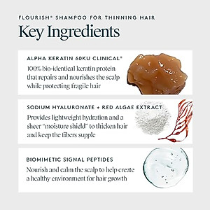 Virtue Flourish Sulfate Free Shampoo for Thinning Hair, Volumizing Hair Growth Product, Detoxifies and Repairs, Color Safe