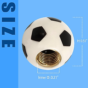 QILISEN Car Tire Valve Caps 4 Pack, Soccer Ball Valve Stem Covers Built-in Brass Core, Universal Tire Caps Suitable for Cars, Trucks, SUVs