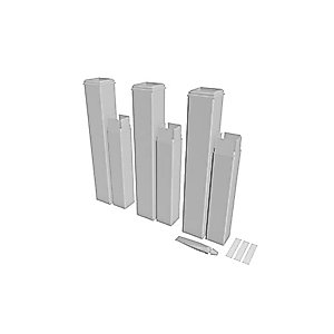 Vita Classic White Vinyl Pergola Post Extension Kit for Vita Brand Pergolas, 3 Pack, PVC, BPA and Pthalate Free, VA80354