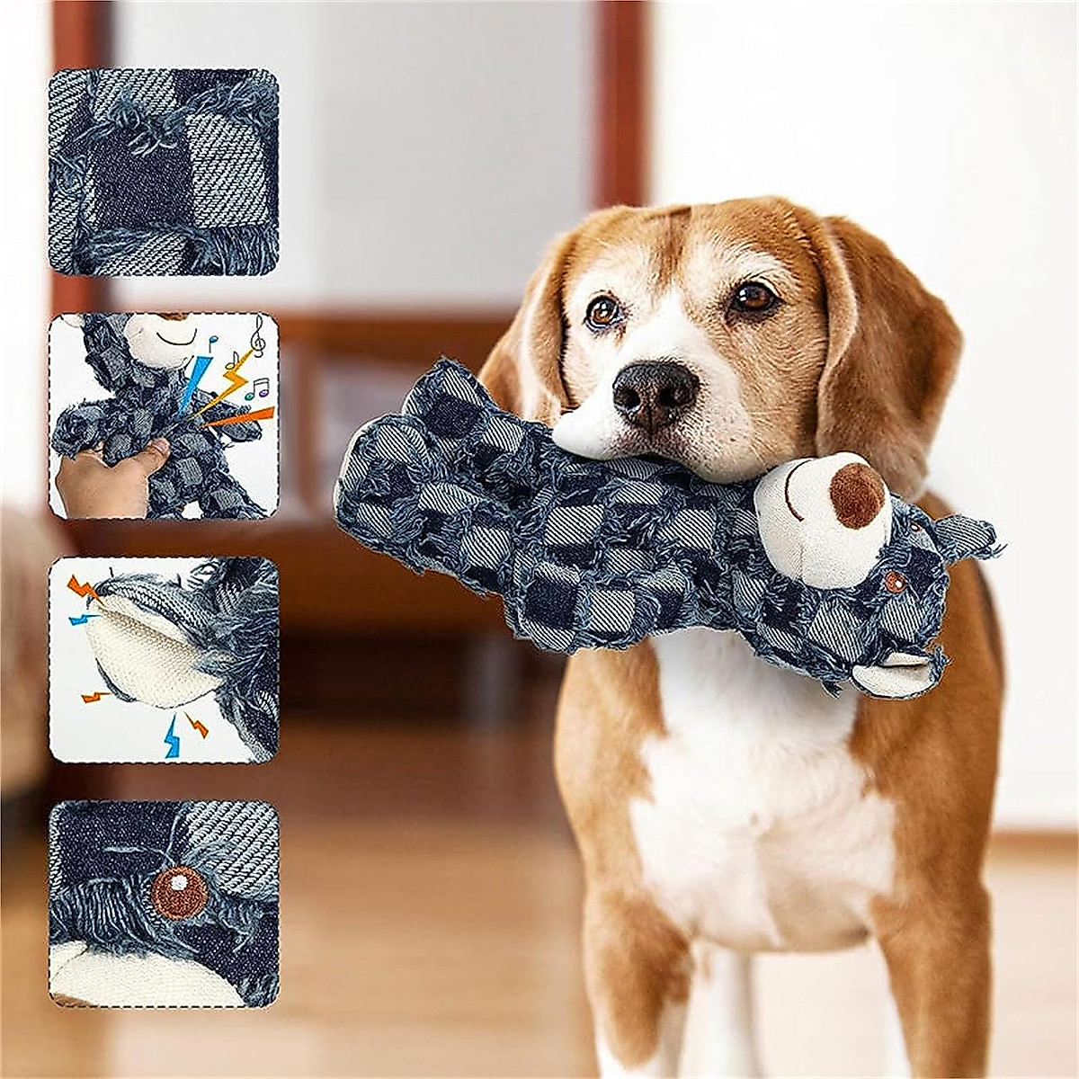 2024 New Indestructible Bear for Heavy Chewers, Durable Interactive Bear Dog Toy, Squeaky Dog Toys For Aggressive Chewers, Unbreakable Stuffed Plush Dog Toys - An Ever-lasting Friend for Dog (L, #3)