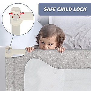 Bed Rail for Toddlers, Bed Guard Rail for Full Size Queen King Twin Bed for Toddlers and Baby (Grey,1 Piece, 54")