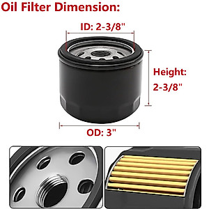 Annolai 492932 492932S Oil Filter 49065-0721 49065-7007 FR691V Oil Change Kit for BS 696854 795890 798576 Kawasaki FR691V FR730V FR651V FR600V John Deer-e GY20577 AM125424, Pack of 3