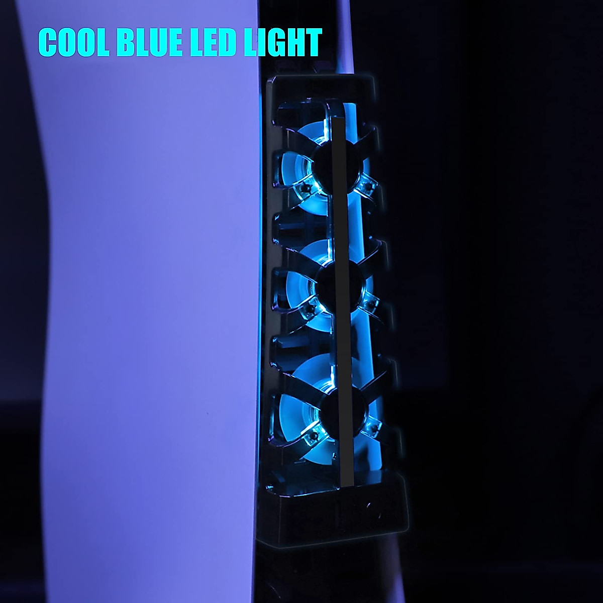 PS5 Cooling Fan with Base LED Light, PS5 Accessories Cooler Fan for PlayStation 5 Digital & Disc Edition Console