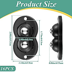 Mini Caster Wheels Appliance Wheels Self Adhesive Swivel Caster Wheels Stick on Stainless Steel Paste Small Appliance Casters Double Bead Universal Wheel for Furniture Box Mini Roller (Black,16 Pcs)