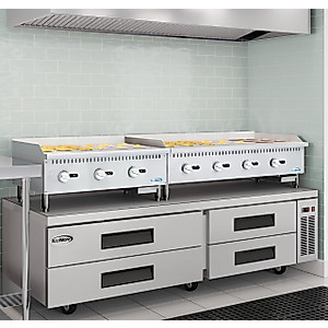 KoolMore 48 in. Natural Gas 4- Burner Griddle with 90,000 BTU in Stainless-Steel, ETL Listed (KM-GG4-48M)