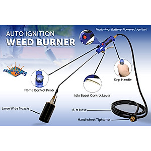 Flame King Propane Torch Kit Heavy Duty Weed Burner, 340,000 BTU & YSN5LB 5 Pound Propane Tank Cylinder, Great For Portable Grills, Fire Pits, Heaters And Overlanding, White