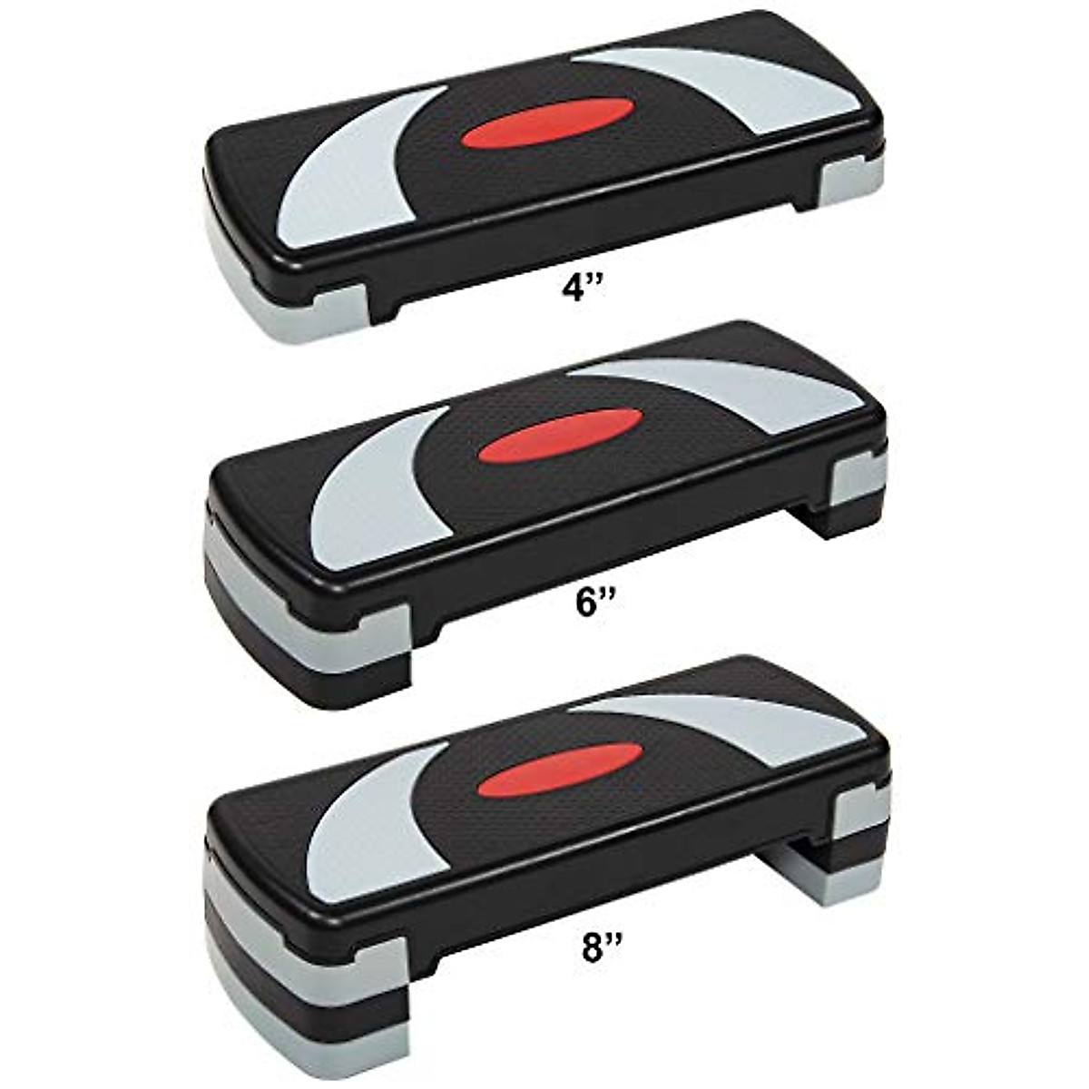 Signature Fitness Adjustable Workout Aerobic Stepper Step Platform Trainer, 31-Inch, Black/Gray