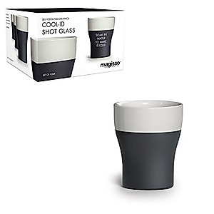 Magisso Line Shot Glass, Black/White