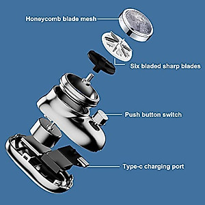 Mini-Shaver, Portable Electric Shaver, Mini Electric Razor Shavers for Men, Rechargeable Shaver Easy One-Button Use Suitable for Home,Car,Travel