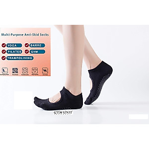 Gym Unit Apparel Non slip sock Bundle, 2 styles, Pilates socks with straps nonslip grip, yoga socks nonslip non skid socks, for Barre, Dance, yoga, Pilates, Ballet, home leisure