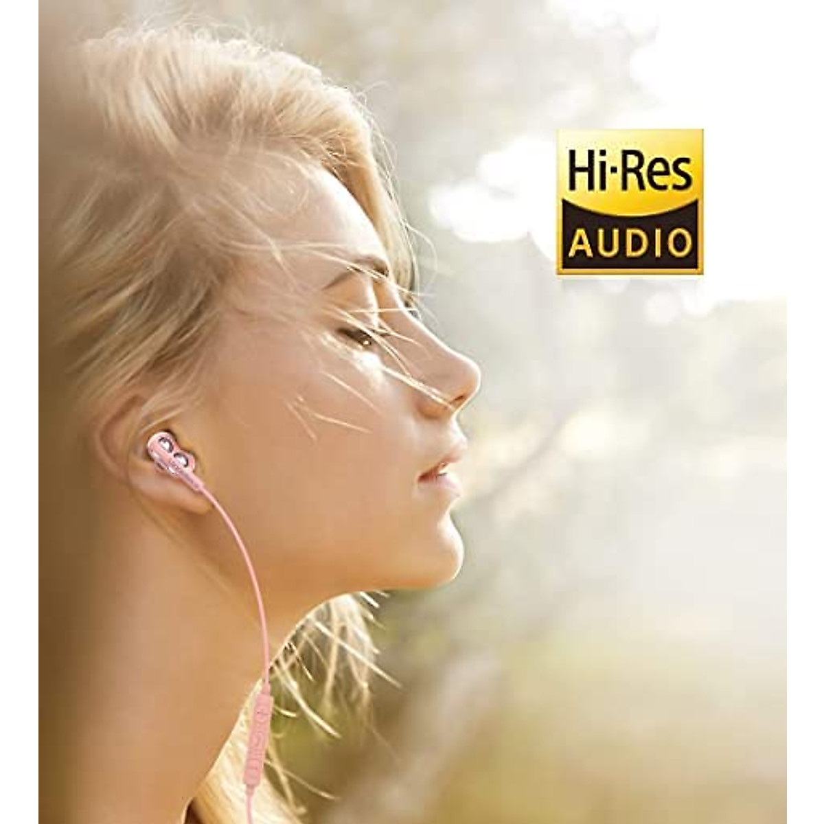 Earphones Wired in Ear Noise CANCELING with MICPHONE Crystal Clear Soun Compatible with Android MP3/MP4 (Rose Pink)