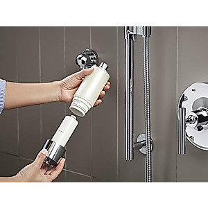 Kohler 30646-CP Aquifer Shower Water Filtration System, Reduce Chlorine, Includes Filter Replacement, Polished Chrome