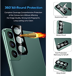 ivoler [2+2 Pack Tempered Glass Screen Protector for Samsung Galaxy S22 5G 6.1'' 2022 [2 Pack] [Not Fit Galaxy S22Plus&S22 Ultra ] with [2 Pack] Camera Lens Protector with Alignment Frame Clear